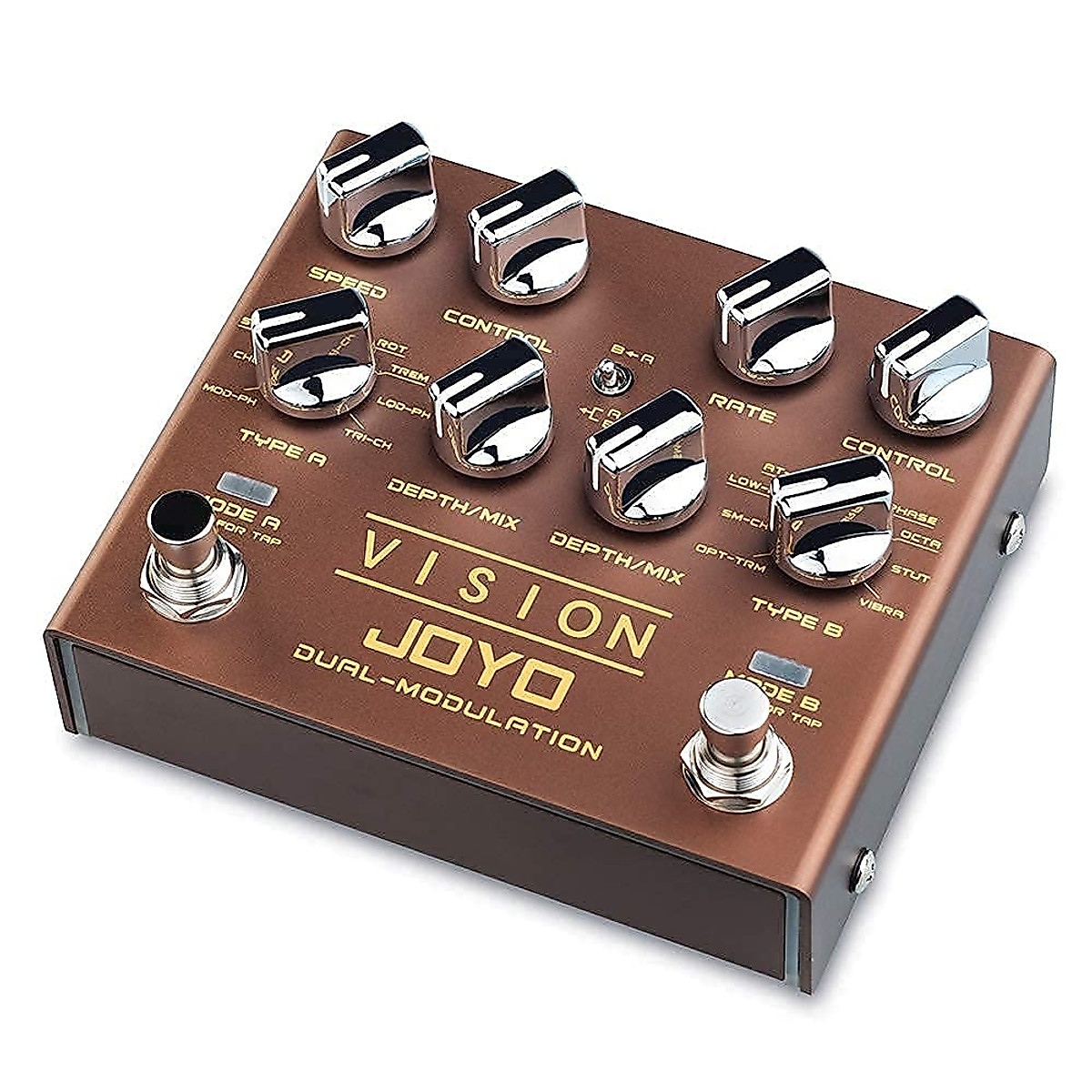 JOYO R-09 Dual Channel Modulation Multi Effects Pedal Bundle with DC 9V Pedal Power Supply (800mA -1A) AC Adapter