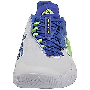 adidas Men's Barricade 12 Racquetball Shoe, White/Screaming Green/Sonic Ink, 11