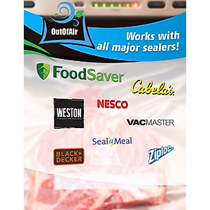 11" x 100' Mega Roll & Cutter Box Vacuum Sealer Bags Roll (No More Scissors) 4 mil 100 Foot OutOfAir, 33% Thicker, BPA Free, Sous Vide, Commercial Grade, Works with FoodSaver Sealers