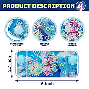 Chalyna 4 Pcs Handheld Water Games Water Ring Toys Multi Color Ring Toss Game Without Water Road Trip Toys Birthday Gift for Kids Party Favors Bag Fillers Pastime(Cartoon Style)