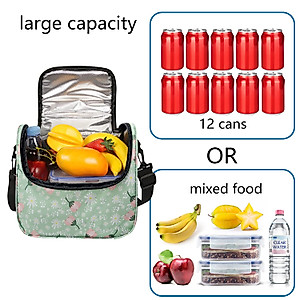 Hap Tim Lunch Box for Women Insulated, Cute Lunch Bags for Women, Adults Reusable Lunchbag for Work, Picnic or Travel, Green Floral (16050-GF)