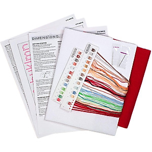 Dimensions Cross Stitch 'Reindeer and Hedgehog' Personalized Christmas Stocking Kit, White Aida, 16'', 14 Count