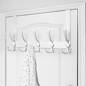 WEBI Over The Door Hook,Door Hanger,Triple Door Hooks for Hanging White Over The Door Towel Rack,Door Coat Hanger,Over Door Coat Rack for Clothes,Towels,Back of Bathroom