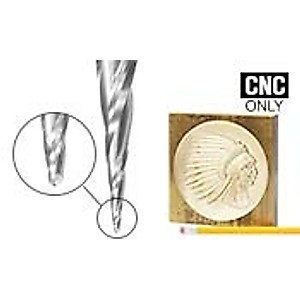 Amana Tool - 46282-U CNC 2D & 3D Carving 5.4 Deg Tapered Angle Ball Tip 1/16 Dia x 1/32