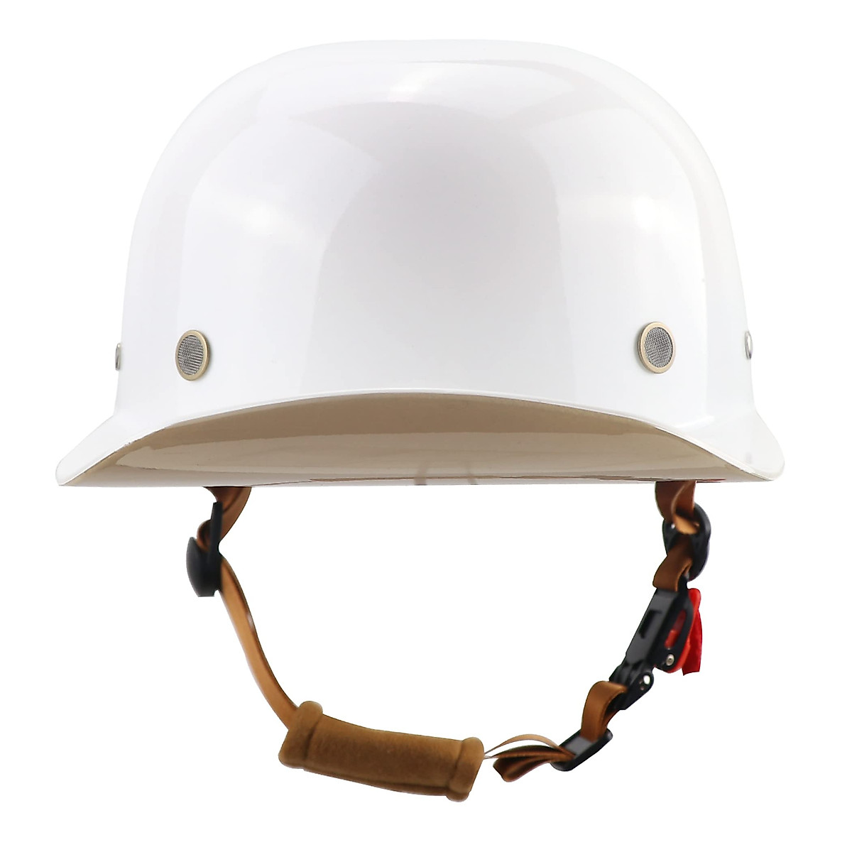 WYFDC DOT Certified - Baseball Cap Style Retro Motorcycle Helmet Unisex-Adult for Moped Cap Jet Scooter Street Cruiser with Mask Towel (L,White)