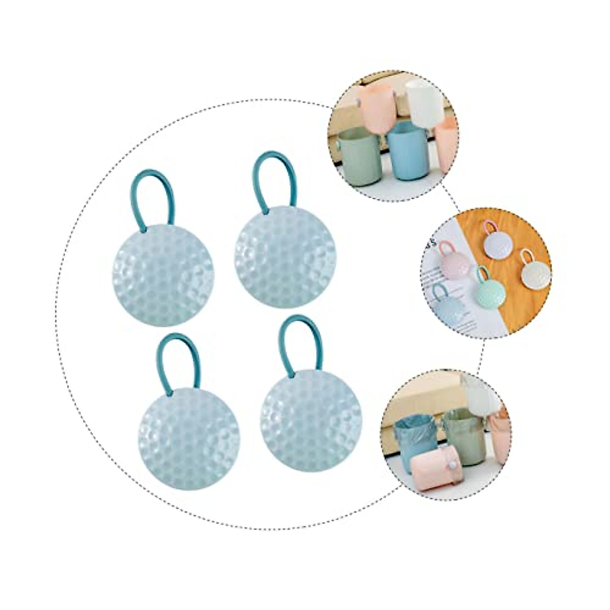 Levemolo 4pcs Bin Band Bathroom Anti-Drop Anti- Buckles Slip Clips Magnetic Can Adjustable Kitchen Grocery Buckle Fixation Blue Rubbish Bag Fasten for Holder Clamp Waste Creative Clip