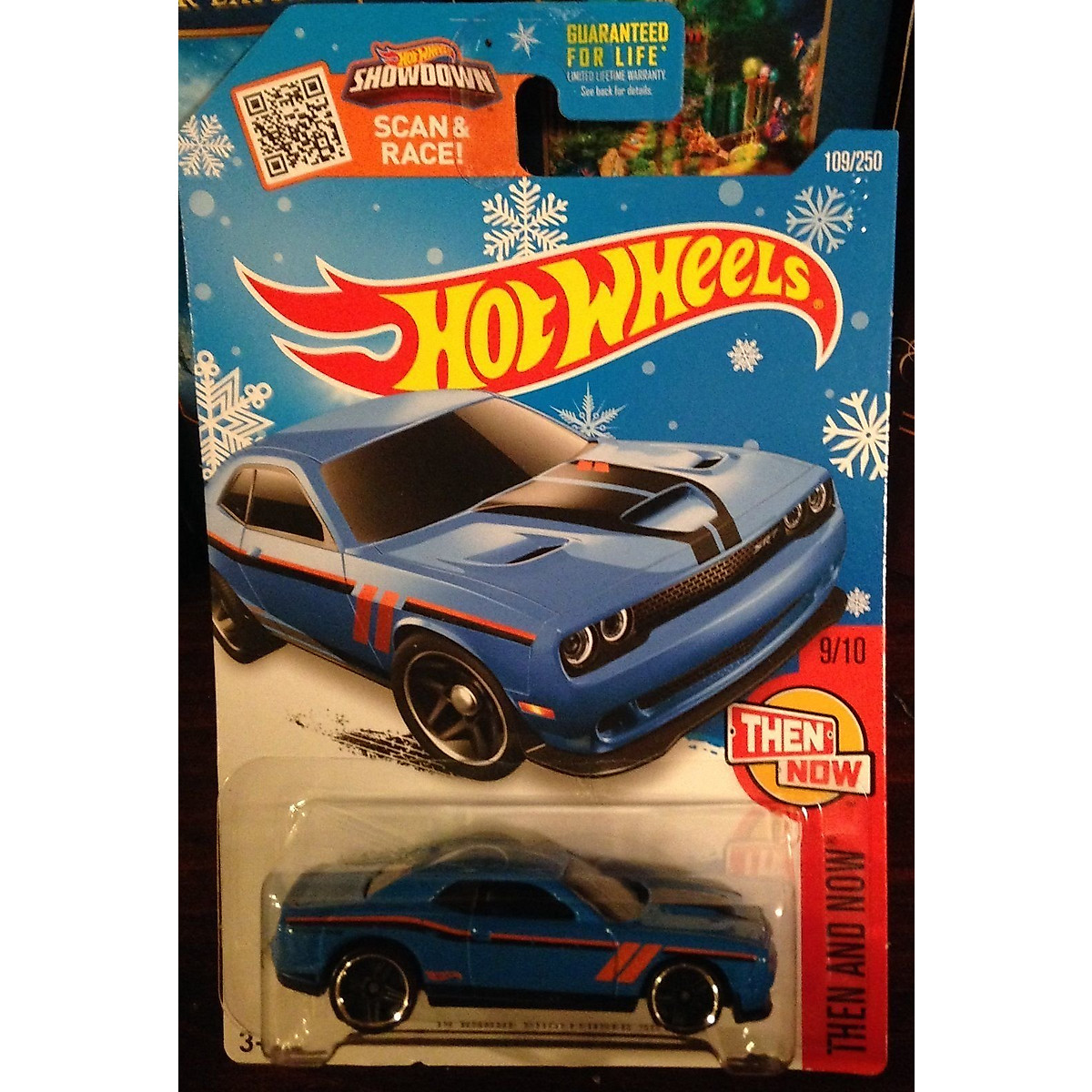 2016 Hot Wheels '15 DODGE CHALLENGER SRT #109 ~ Blue/Orange ~ SNOWFLAKE CARD .HN#GG_634T6344 G134548TY18614