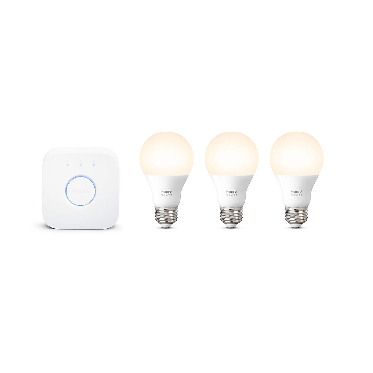Philips Hue White LED Smart Light Bulb Starter Kit, 3 A19 Smart Bulbs & 1 Hue Hub, (Works with Alexa, Apple HomeKit, and Google Assistant)