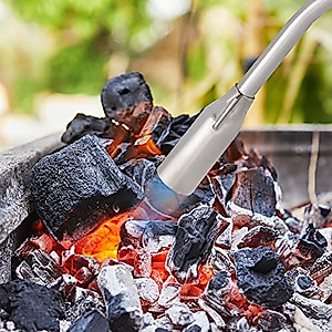 Ivation Charcoal Starter, Propane Charcoal Lighter, Quickly & Easily Ignite BBQ Grill, Smoker, Fireplace & Burn Weed, Torch Fire Starter with Button Ignition, Adjustable Flame, Tank Not Included