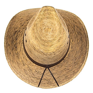 Rising Phoenix Industries Palm Leaf Straw Trilby Wide Brim Fedora Golf Sun Hat for Men or Women, UV UPF Protection Natural