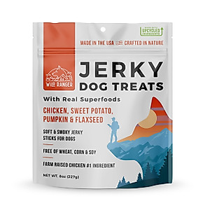 Wild Nature Chicken Jerky for Dogs Sticks | Made in The USA Only | Healthy, All-Natural Chicken Jerky Dog Treats | High Protein, Soft Dog Jerky Treats | Grain Free Superfoods | Perfect Training Treats
