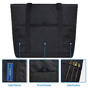 Bsfming Large Insulated Cooler Bag with Removable Liner, 20"L x 16"H x 8"W, Black