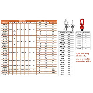 2pcs M8 0.3-0.6 Ton G80 Swivel Eye Bolt Alloy Steel Material 360° Rotation Hoist Ring Heavy Duty Large Carrying Capacity Eye Bolt (M8)
