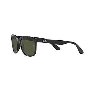 Ray-Ban RB4374F Low Bridge Fit Square Sunglasses, Black/Green, 58 mm