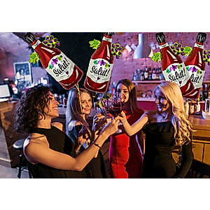 4PCS Wine Bottle Balloons Foil Aluminum Champagne Balloon Birthday Party Decorations Bridal Shower Bachelorette Party Engagement Wedding Party Supplies for Woman Man