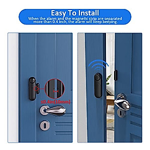 AKOYU Door Alarm Sensor 4in1 - Door Alarms for Kids Elderly Safety , 120 dB Window Alarm Sensors, 4 Modes Open Alarm/Close/Dingdong/Reminder Burglar Alarm for Home Safety Travel Office Shop (2 Pack)