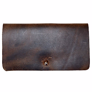 Hide & Drink, Leather Wallet, Holds Up to 4 Cards Plus Flat Bills & Coins/Pouch/Case/Purse/Cash, Handmade :: Bourbon Brown