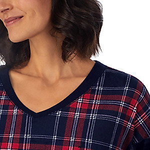 Nautica Womens Pajamas - Cozy Silky Fleece - 2 Piece Long Sleeve Winter Sleepwear Set for Women, Celebrate Plaid, XX-Large