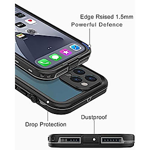 LOVE BEIDI Design for iPhone 12 Pro Max Waterproof case 6.7'', Full Body Shockproof case for iPhone 12 Pro Max Case with Screen Protector, Dust Proof Phone Case Cover for iPhone 12 Pro Max (Black)