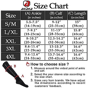 Ailaka Medical 15-20 mmHg Zipper Compression Socks Women Men