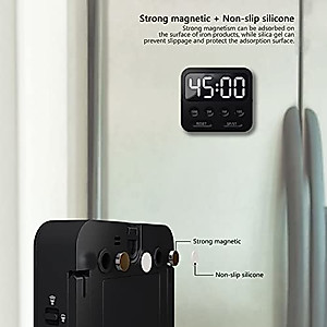 Timer,Kitchen Timer,Classroom Timer for Kids,Magnetic Digital Stopwatch Clock Countdown Countup Timer with Large LED Display Volume Adjustable for Cooking,Exercise, Baking, Desk