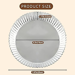 Air Fryer Liners, Fecolmena 50 PCS Disposable Round Aluminum Foil Papers, Safe Food Contact Grade Material & High Temperature Resistant for Air Fryers and Ovens