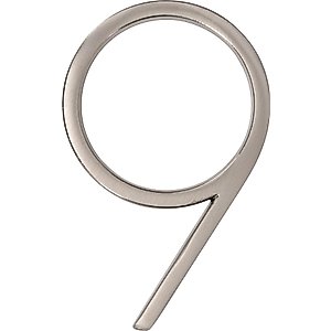 Distinctions 844709 Upgraded 5" Brushed Nickel 5" Floating House Number 9