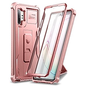 Dexnor for Samsung Galaxy Note 10+ Plus Case, [Built in Screen Protector and Kickstand] Heavy Military Grade Protection Shockproof Protective Cover for Samsung Galaxy Note 10 Plus Rose Gold