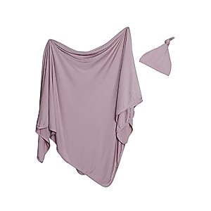 Mima Bebie Swaddle Blanket and Hat Set – Cute Receiving Blanket for Baby Boy and Girl – Soft and Cozy Baby Swaddle Blanket for Newborn – Newborn Blanket New Mom Essentials – Dusty Rose