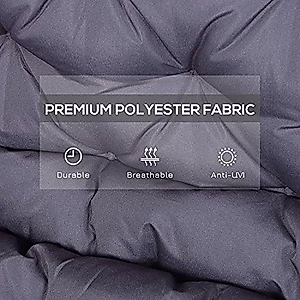 HZWDD Waterproof Bench Cushion with Backrest, 2 or 3 Seat Swing Replacement Cushions with Throw Pillow Overstuffed for Garden Patio Swing Outdoor Bench Cushions