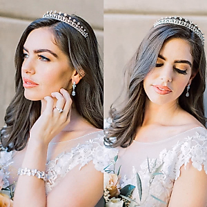 Hapdoo Tiaras for Women, Elegant Princess Crown, Lightweight Small Tiara for Girls, Prom Queen Silver Tiara, Birthday Bride Wedding Bachelorette Party Tiaras and Crowns