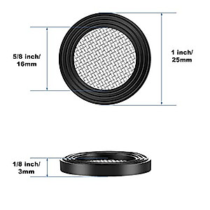 20 Pieces Stainless Steel Filter Garden Hose Washer Seal O Ring Gasket Rubber Washer with 40 Mesh for 3/4 Inch Garden Hose and Water Faucet