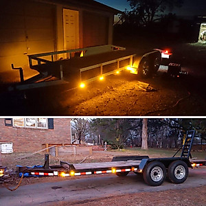 Nilight 10 PCS Amber Red 3.8 Inch 6 LED Side Marker Front Rear Indicator Clearance Lamp for 12V Truck Trailer RV Cab Boat Bus Lorry