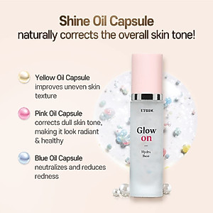 ETUDE Glow On Base Hydra 30ml (21AD) | All-in-One Makeup Hydration Glowing Base with a Long-Lasting Effect and Dewy Finish | Korean Makeup