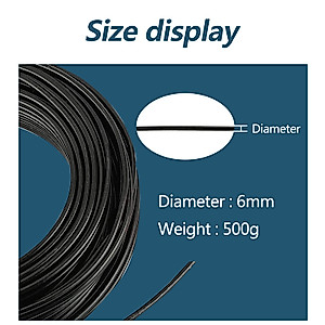 SHHMA Bonsai Wire Aluminum Wire for Bonsai Trees Suitable for Hand Potted Plants, Black, Weight 500G,Diameter:6mm