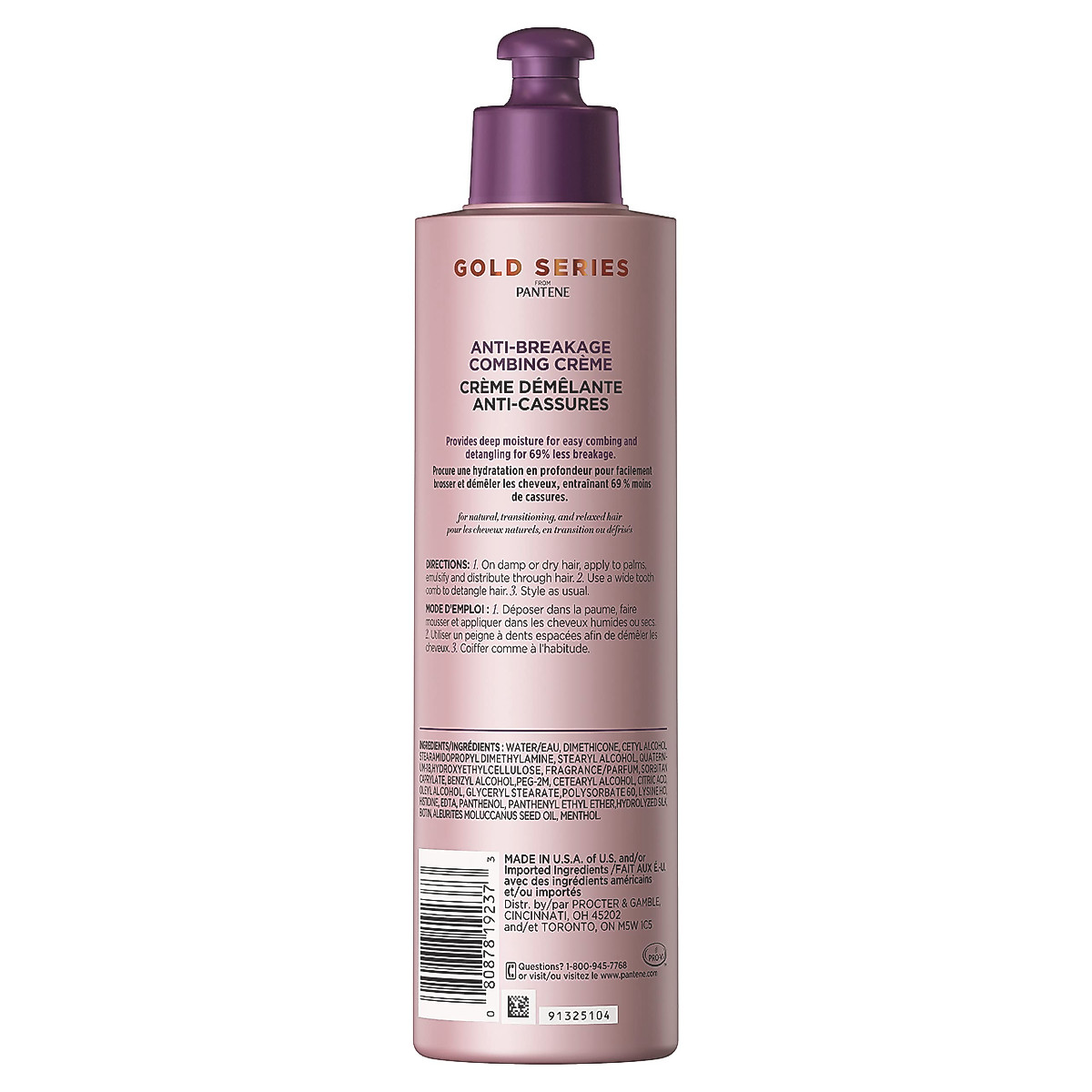 Pantene Gold Series Anti-Breakage Combing Crème with Biotin and Kukui Nut Oil, 9.1 fl oz