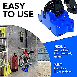 50 Strong Scooter Stand - Fits Most Scooters - Interlocking Offset Extra Stable Base - Blue