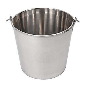 Lindy's 13-Quart Stainless Steel Bucket, Durable Seamless Bucket for Home, Carry Water or Milk, Fill with Food, Cleaning Bucket