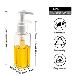 Hethyo Travel Bottles for Toiletries Tsa Approved 3.4oz/100ml 4 Pack Travel Size Containers Shampoo and Conditioner Bottles Empty Pump Bottle Dispenser Leakproof Refillable Cosmetic Containers