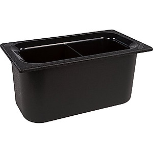 Carlisle FoodService Products CM110303 Coldmaster ABS Third-Size Divided Food Pan, 3.40 qt. Capacity, 12.68" x 6.89" x 6.01", Black