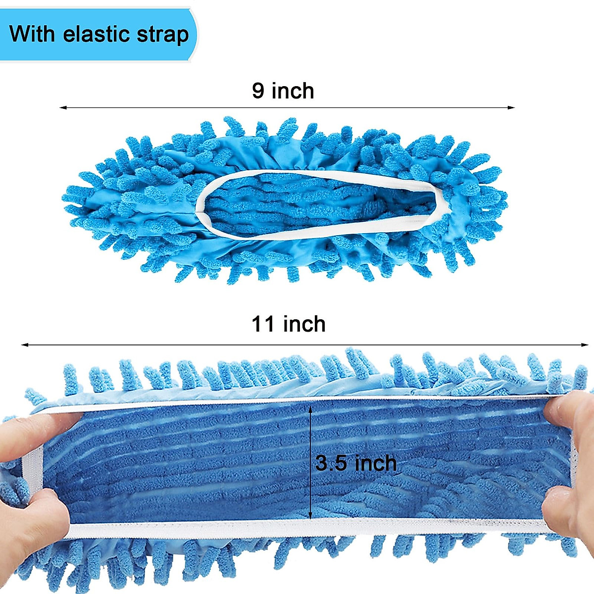 Mop Slippers Shoes Cover Dust Duster Washable Microfiber Mop Socks for Cleaning House Floor 6 Pairs(12 PCS)