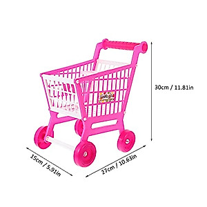 STOBOK Baby Push Car 1pc Mini Supermarket Cart Toys Simulated Shopping Cart for Kids Grocery Shopping Cart Store Trolley Pretend Play, Assembly Required, Ages 3+ Desk Topper