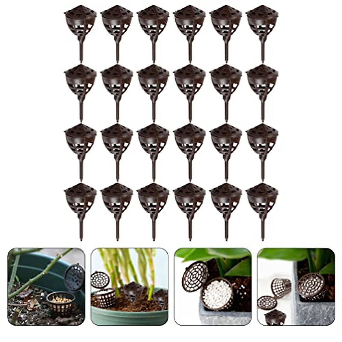 Yardwe 100pcs Boxes Jade Fertilizer Box Plant Flower Fertilizer Basket Gardening Fertilizer Container Containers with Lids Orchard Fertilizer Basket Mini Pots Bonsai Accessories Plastic