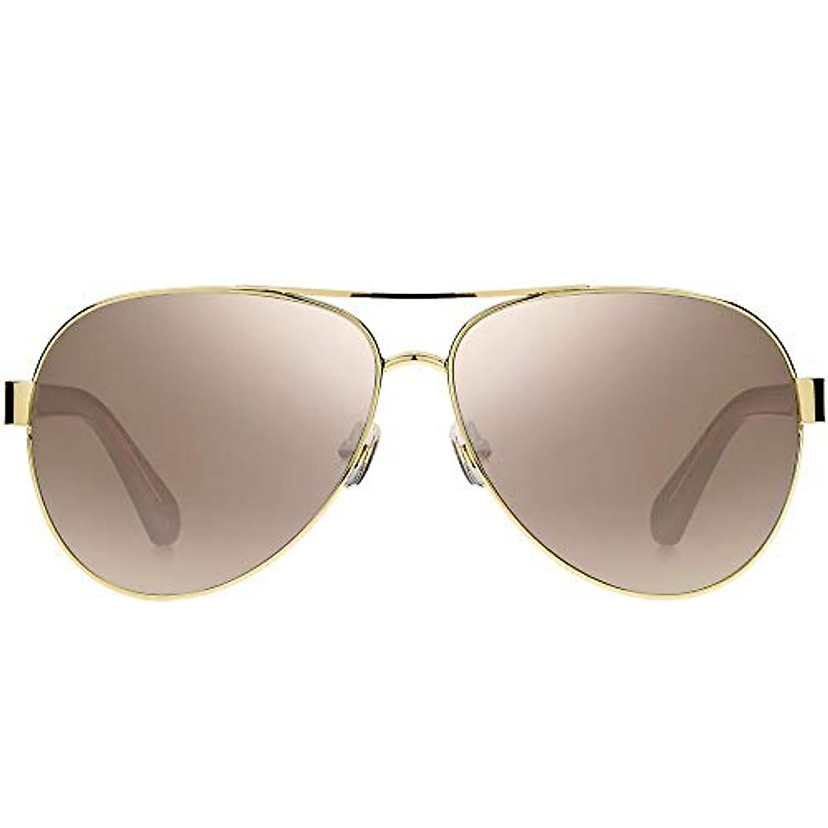 Kate Spade New York Women's Geneva/S Pilot Sunglasses, Gold Pink/Brown Silver Mirrored, 59mm, 12mm