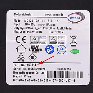 Fromann 450314 MD120-02-L1-317-157 for Power Recliner Lift Chairs Seat Bed Motor Actuator Replacement