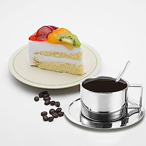 ZENFUN 4 Pack 6.8 Oz Stainless Steel Coffee Cups Set Espresso Cups, Double Walled Coffee Mugs Drinkware for Latte, Cappuccino, Milk, Tea