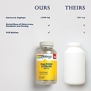 Solaray Calcium Citrate 1000mg, Chelated Calcium Supplement for Bone Strength, Healthy Teeth & Nerve, Muscle & Heart Function Support, Easy to Digest, 60-Day Guarantee, Vegan (68 Serv, 275 Count)