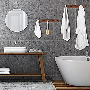 EuroBird Coat Rack Wall Mount, Wood Wall Mounted Coat Rack, Walnut Heavy Duty Wall Coat Rack 5 Pegs Coat Hanger Hooks for Hanging Coat, Hat, Purse, Jacket, Entryway, Bathroom, Bedroom