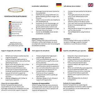 ECENCE 4x Broom Holder Self-Adhesive with Hook, Mop Hanger Wall Mount, Garden Tool Rack, Garage Storage Systems, Laundry Kitchen Tool Organizer Silver