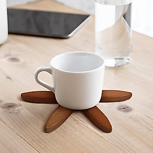 PartyKindom Wooden Trivets for Hot Dishes: Walnut Tree Coasters Foldable Wood Tree Trivets for Hot Pots Bowl Teapot Pans Christmas Table Decor (3 Layers + 1 Stand)